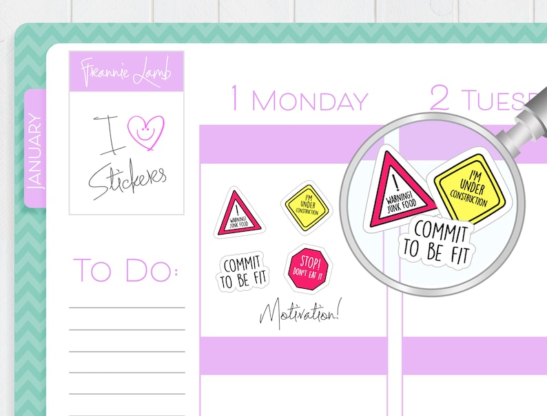 Diet and Exercise Stickers 1/2 Each Diet Motivation - Etsy