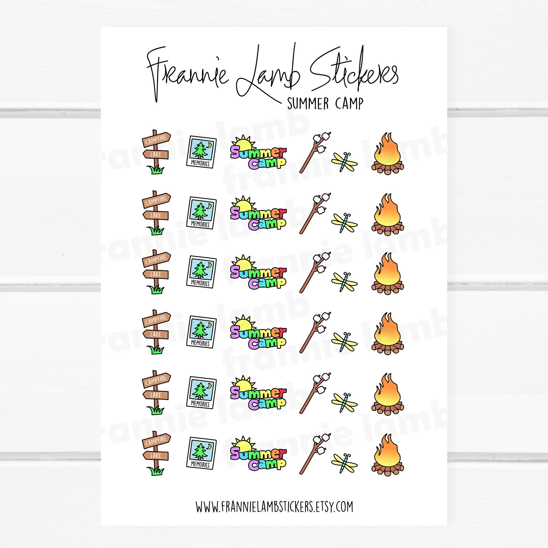 Summer Camp Stickers 1/2 Each Planner Stickers - Etsy