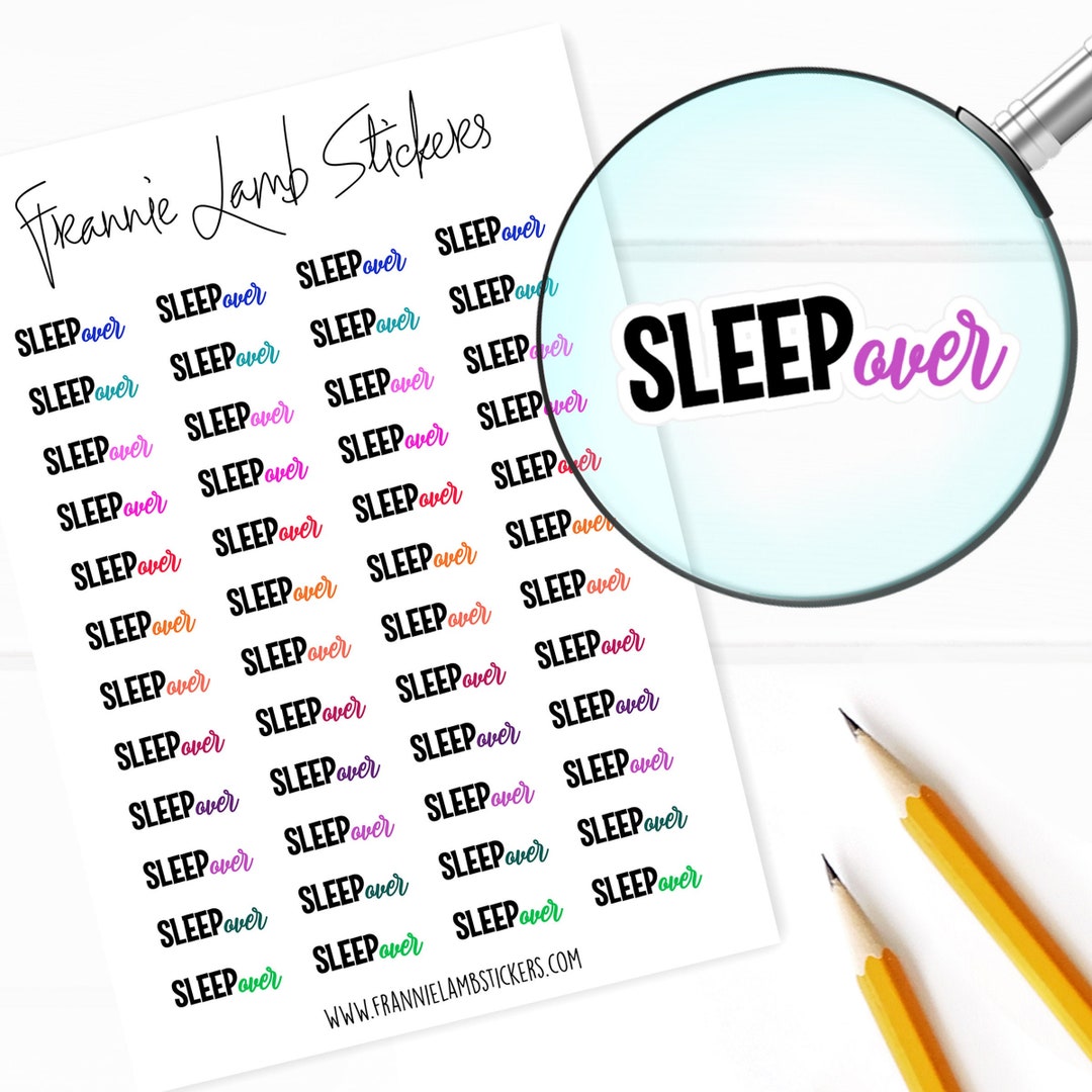 Sleepover Planner Stickers, 48 Labels for Planners, Calendars and More ...