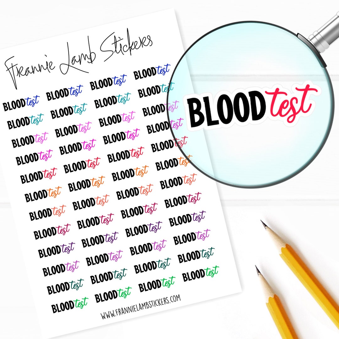 Blood Test Planner Stickers, 48 Labels for Planners, Calendars and More ...