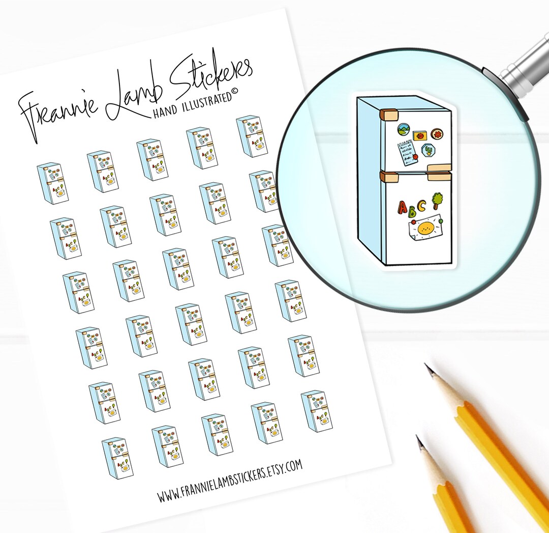 Refrigerator Stickers (1/2" Each), Meal Prep Planner Stickers, Meal ...