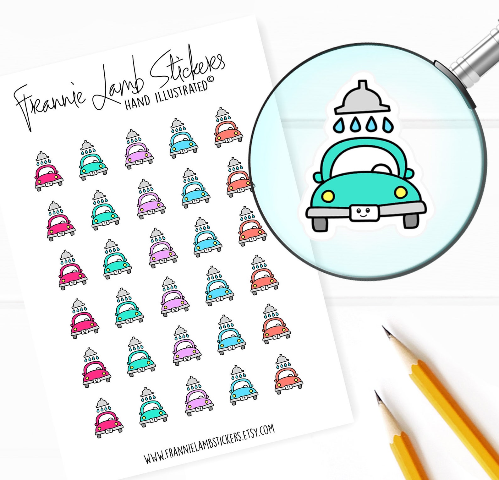 Car Wash Stickers 1/2 Each Planner Stickers Car Wash - Etsy