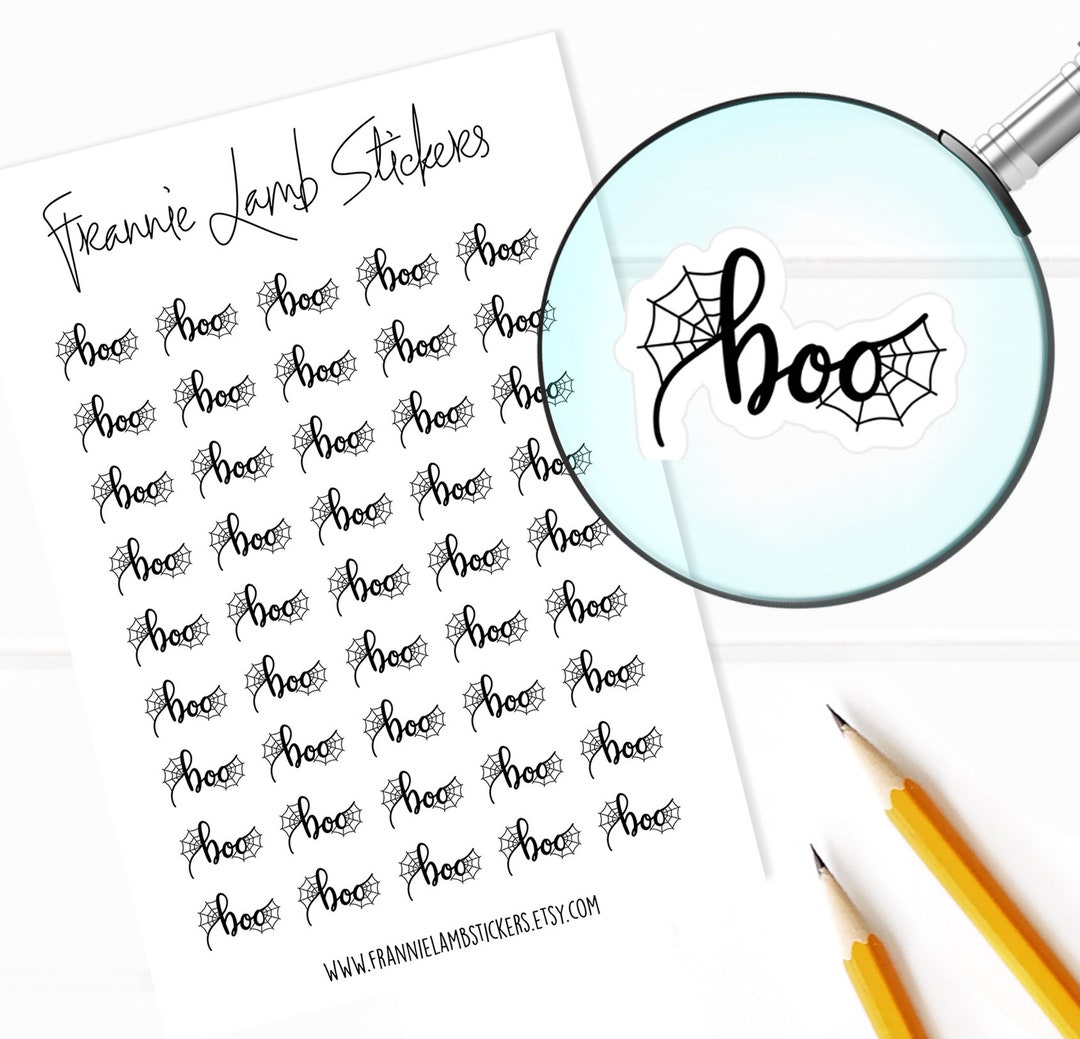 Boo Stickers (1/2" Each), Planner Stickers, Halloween Stickers for ...
