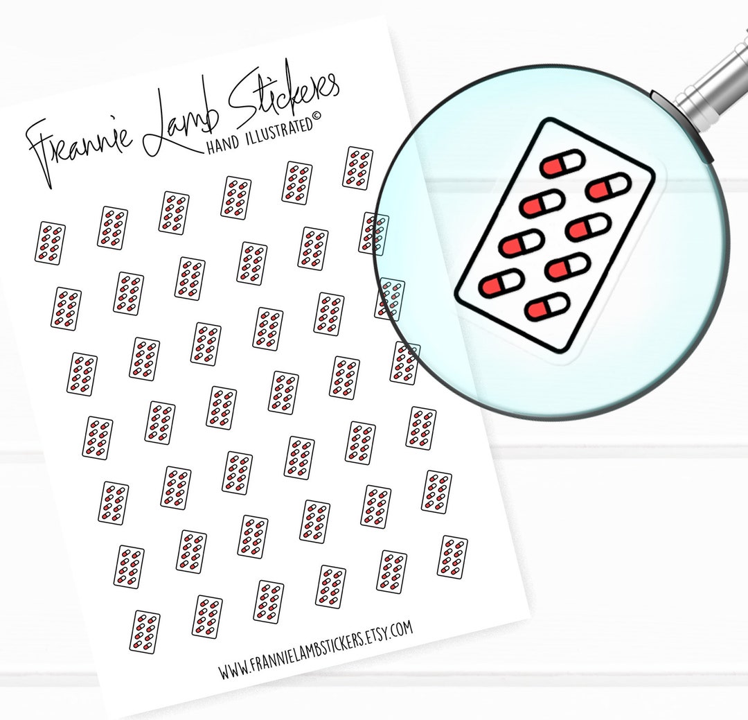 42 Clear Planner Stickers (1/2" Each), Medication Stickers, Medical and ...