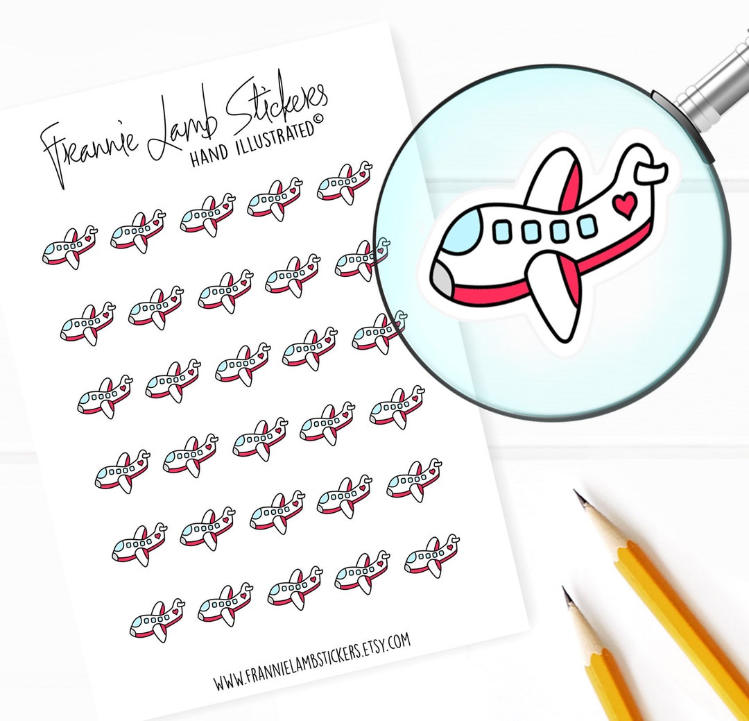 Travel and Airplane Stickers (1/2" Each), Planner Stickers, Travel ...