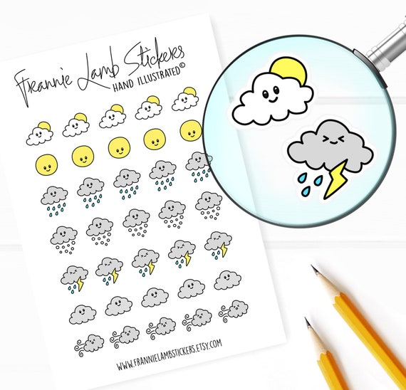 Weather Stickers 1/2 Each Planner Stickers Weather - Etsy