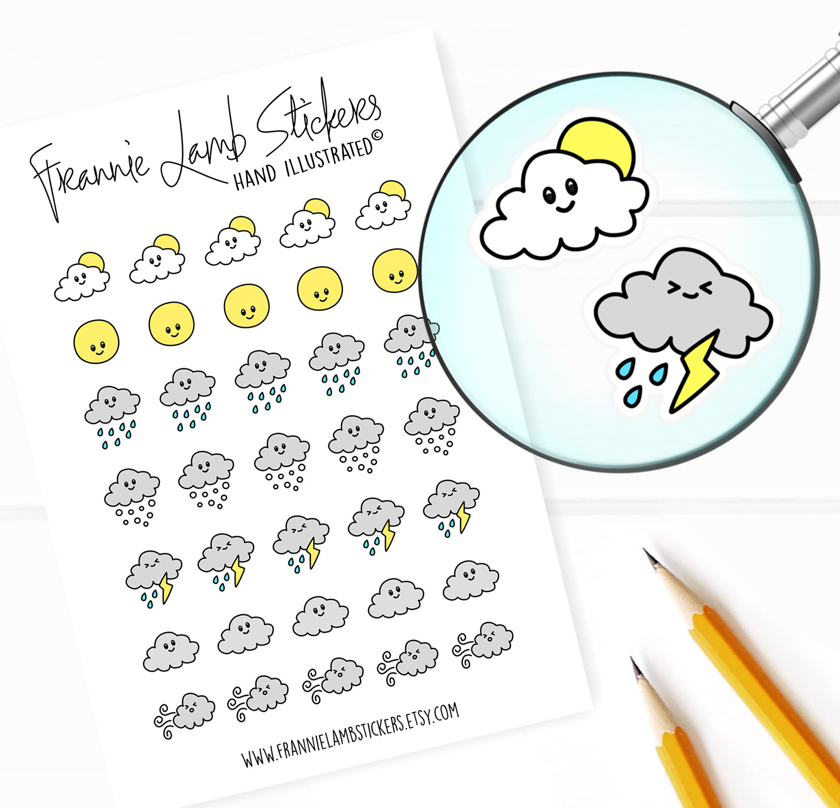 Weather Stickers 1/2 Each Planner Stickers Weather - Etsy