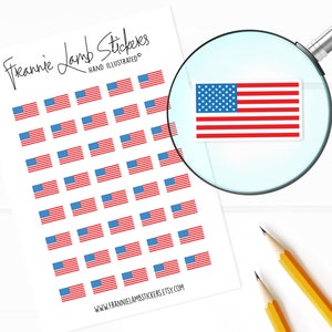 American Flag Stickers (1/2" Each), Patriotic Stickers, USA Stickers ...