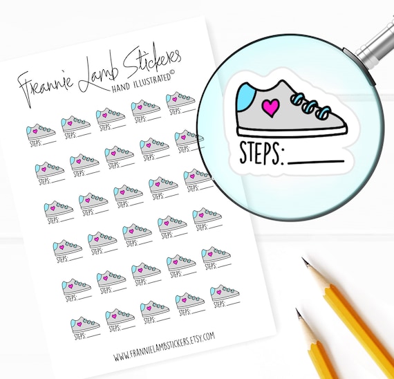Step Tracker Stickers 1/2 Each Fitness Write-on - Etsy
