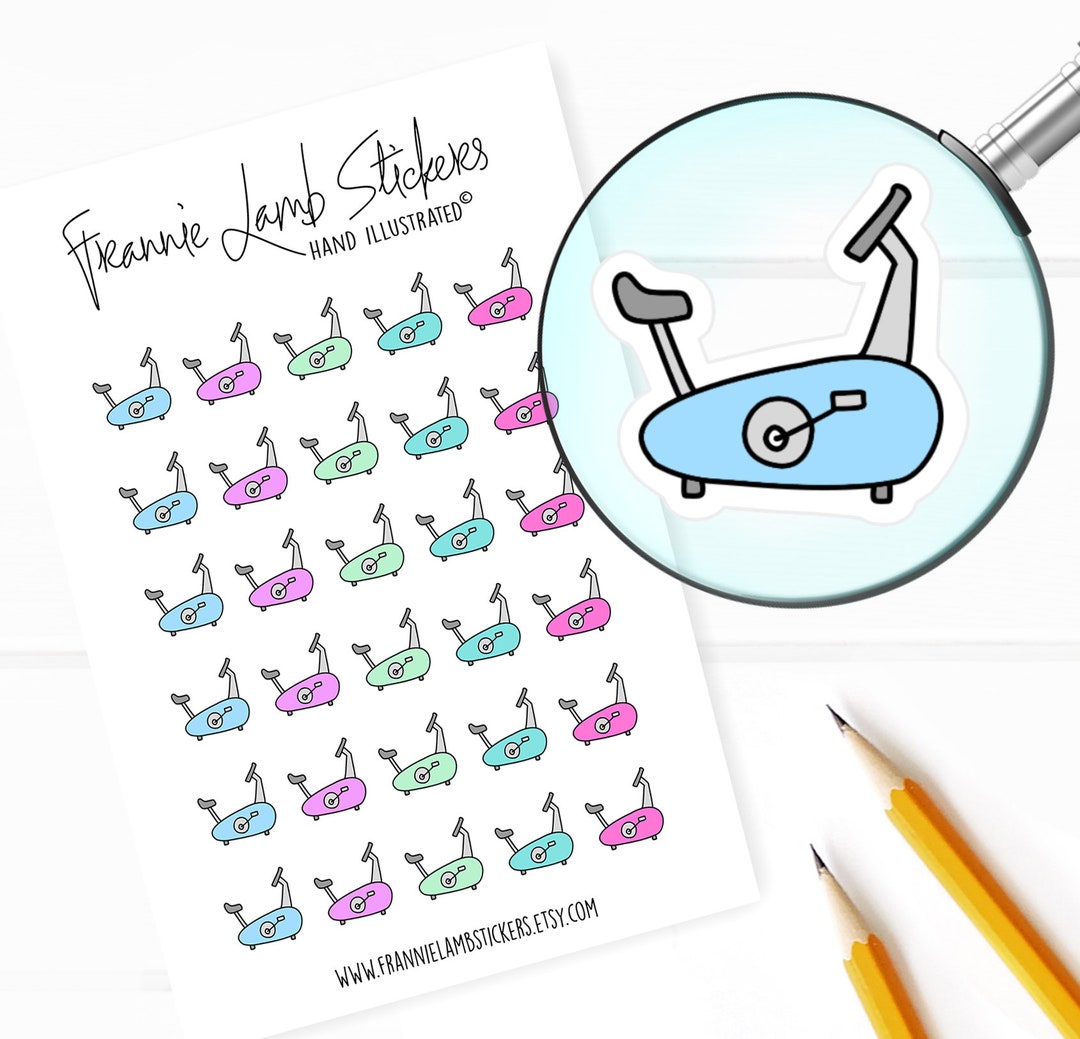 Spin Class Stickers (1/2" Each), Spin Class Planner Stickers, Fitness ...