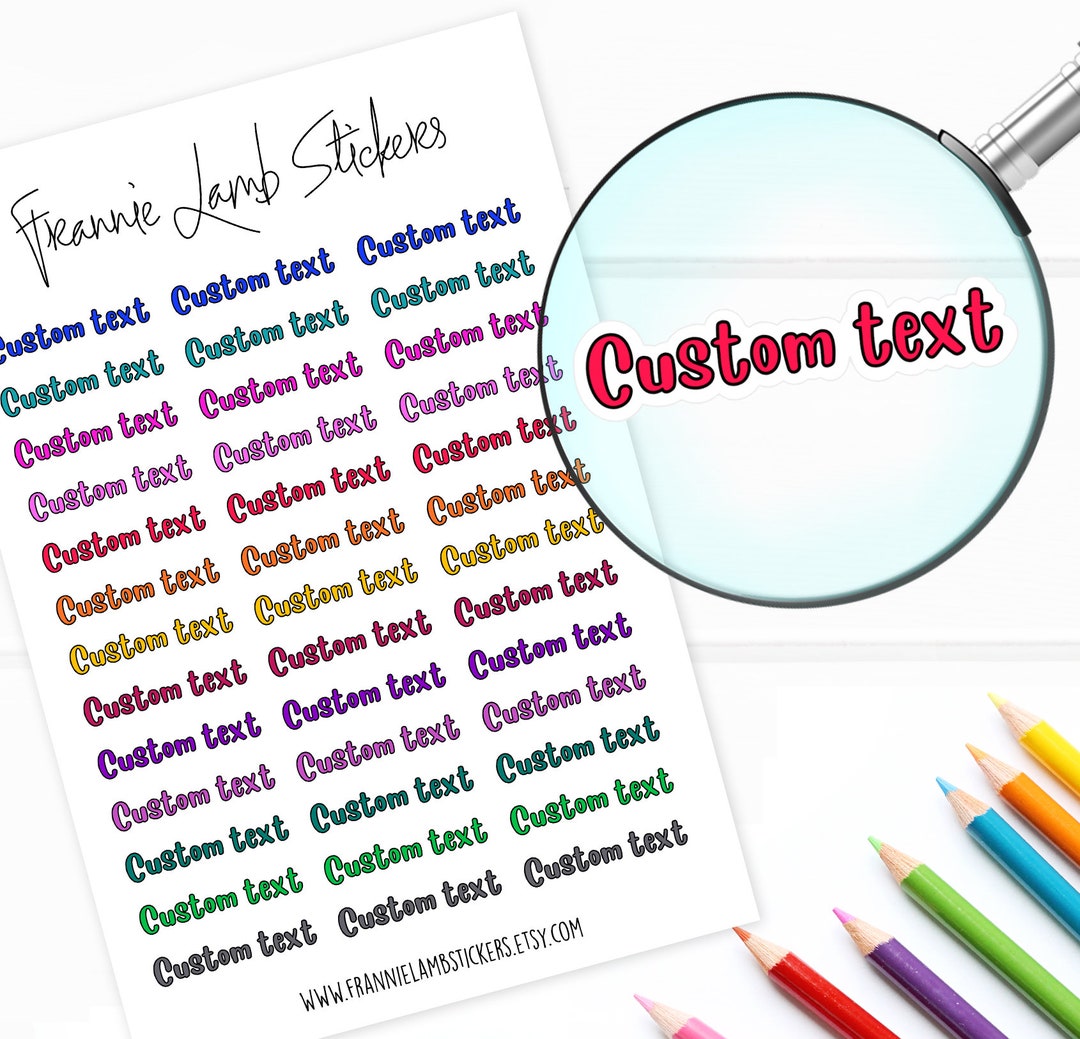 Custom Word Stickers, Custom Text Stickers, Personalized Labels for ...
