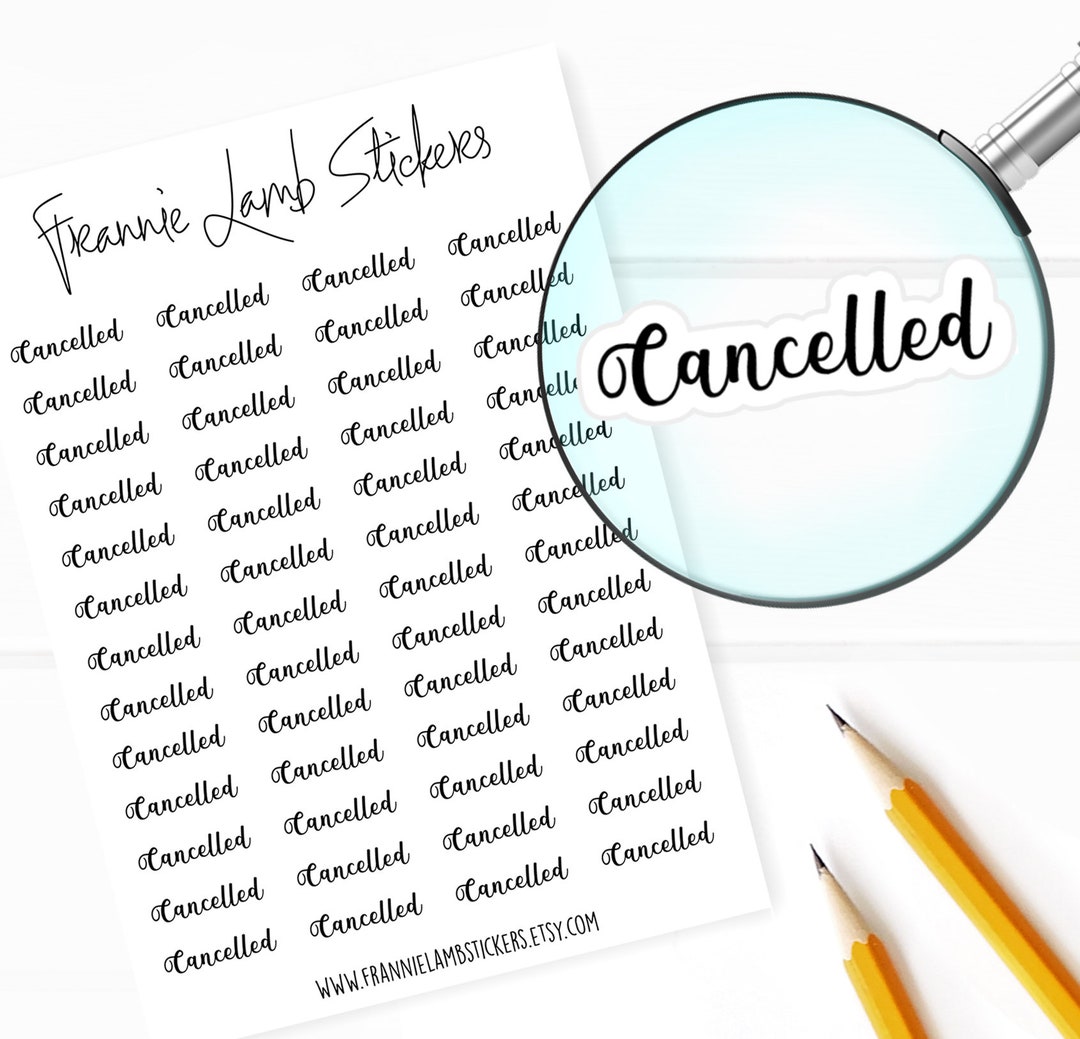 Cancelled Planner Stickers, 52 Labels for Planners, Calendars and More ...