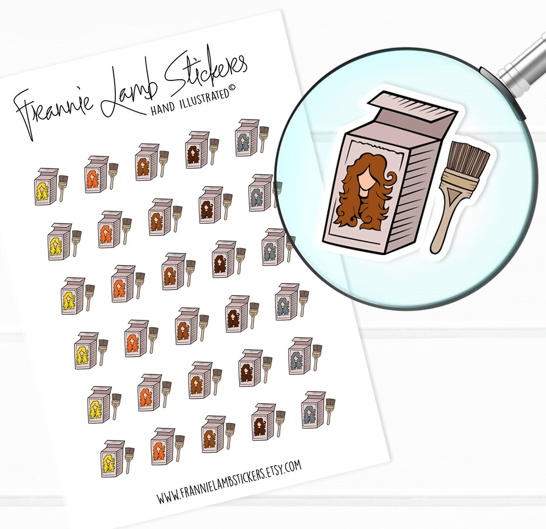 Box Hair Color Stickers (1/2" Each), Hair Color Stickers, Beauty and ...