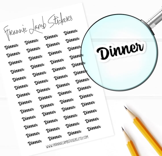 Dinner Stickers 52 Labels for Planners Calendars and More | Etsy