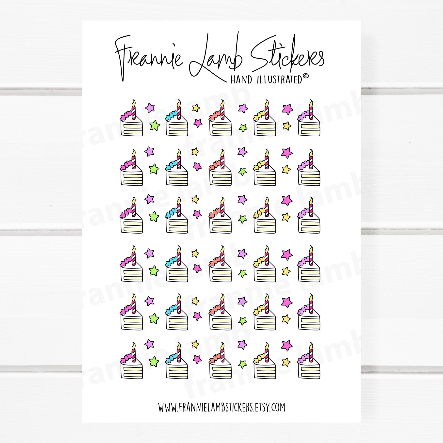 Birthday Cake Planner Stickers Birthday Reminder Stickers - Etsy