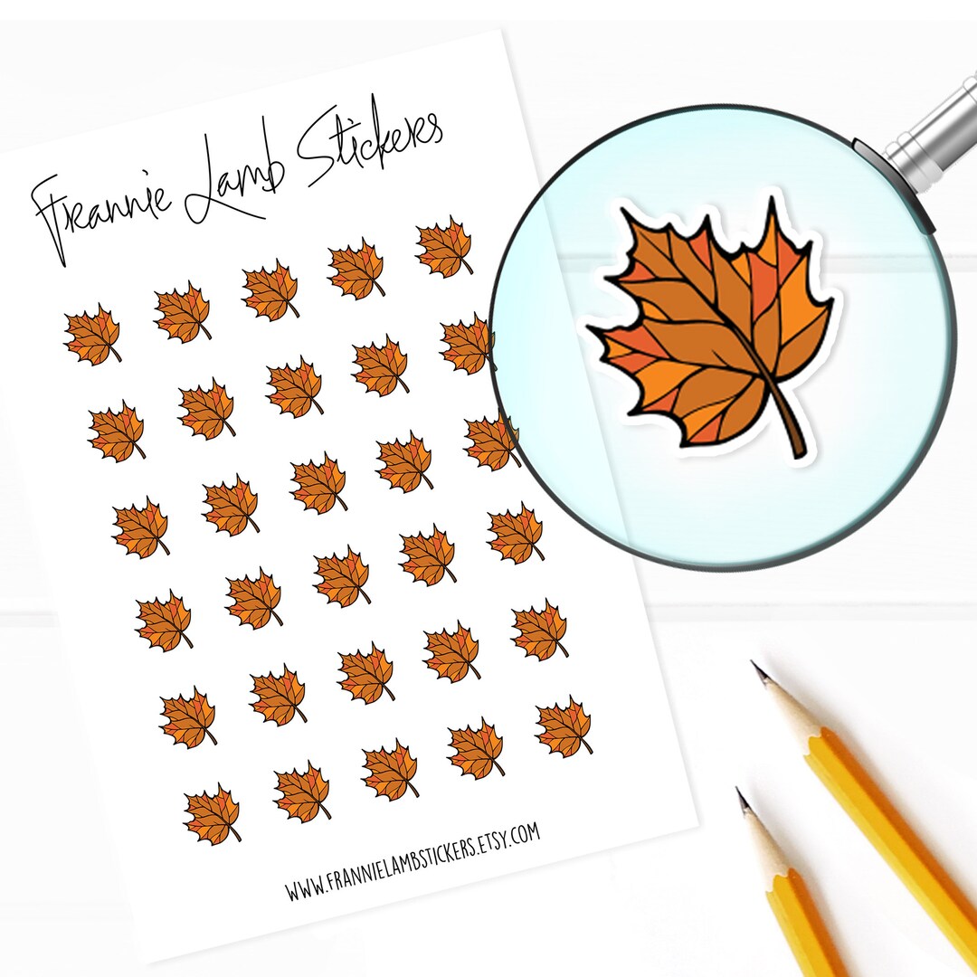 Fall Leaf Stickers (1/2" Each), Planner Stickers, Fall Stickers ...