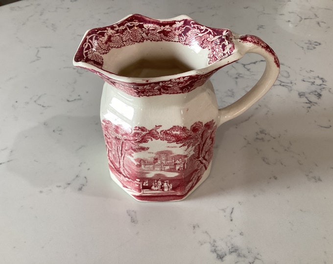 Mason’s Red Transferware Ironstone Pitcher - Etsy