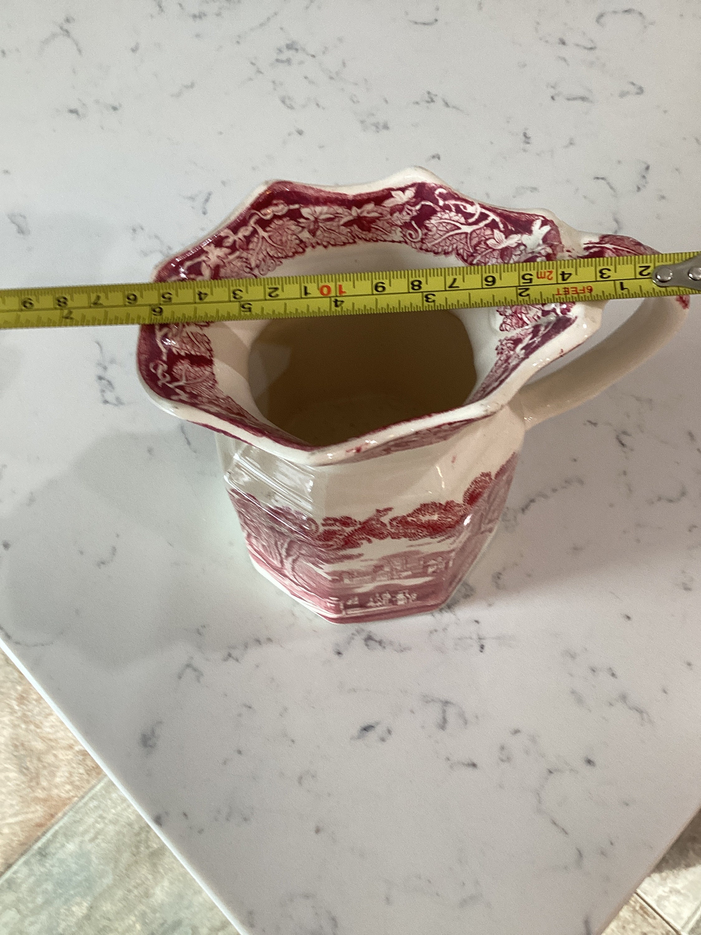 Masons Red Transferware Ironstone Pitcher - Etsy