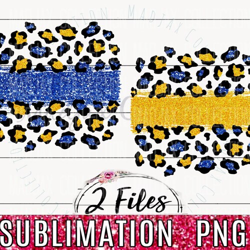 Leopard Sublimation Yellow Gold & Blue Football Team - Etsy