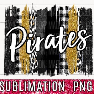 Pirates Brush Stroke, Sublimation PNG, Leopard, Football Mom, Team ...