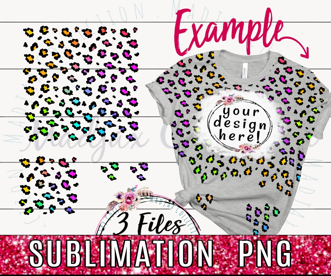 Leopard Print Bundle, Sublimation Design, PNG Files, Rainbow Clipart ...