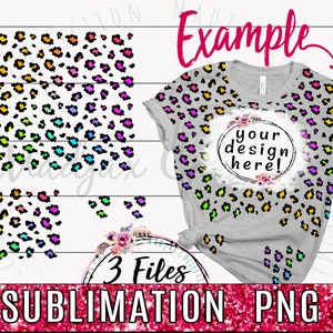 Leopard Print Bundle, Sublimation Design, PNG Files, Rainbow Clipart ...