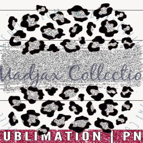 Leopard Sublimation Silver & Black Background Brush Stroke - Etsy