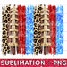 Brush Stroke Sublimation, PNG File, Glitter Leopard, Maroon & Gold ...