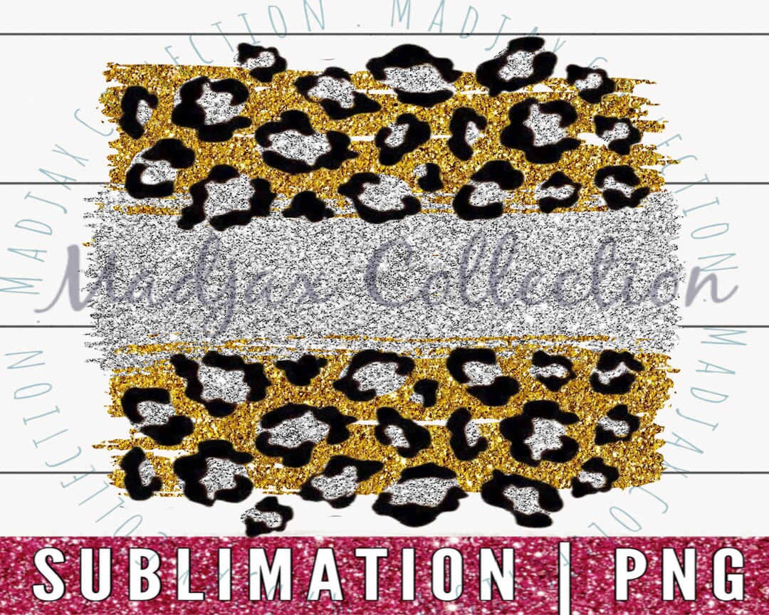 Leopard Sublimation, Gold & Silver, Team Background, Brush Stroke PNG ...
