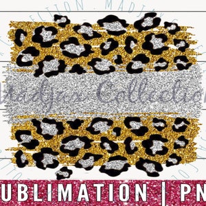 Leopard Sublimation, Gold & Silver, Team Background, Brush Stroke PNG ...