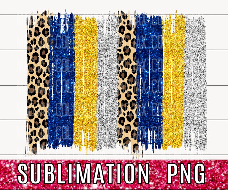 School Colors, Leopard Brush Strokes PNG, Sublimation Print, Yellow ...