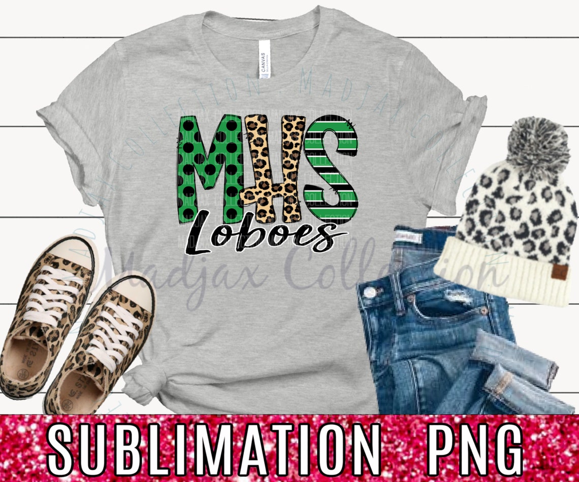 MHS Loboes, Sublimation, Teacher Squad, Bubble Letters, Polka Dot ...