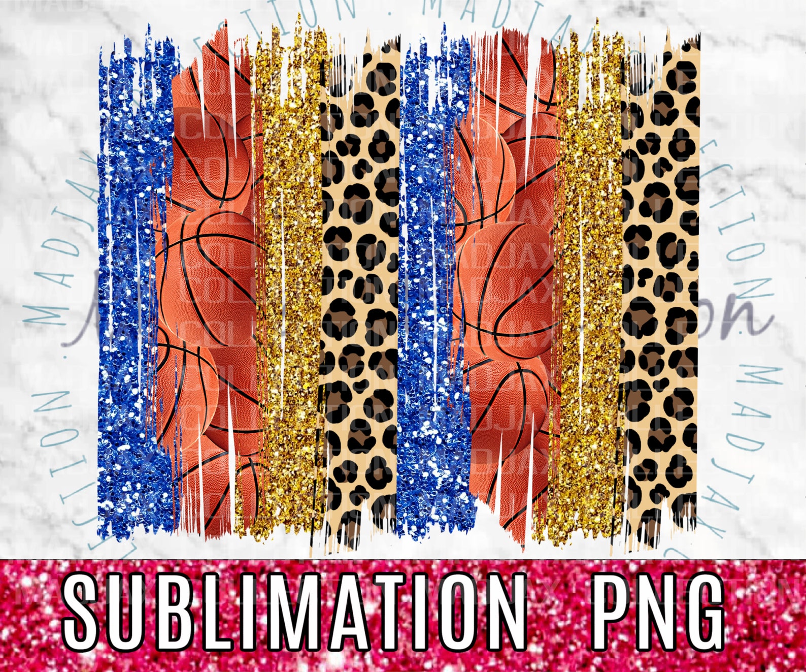Blue & Gold Basketball Brush Stroke, PNG File, Sublimation, Team Colors ...