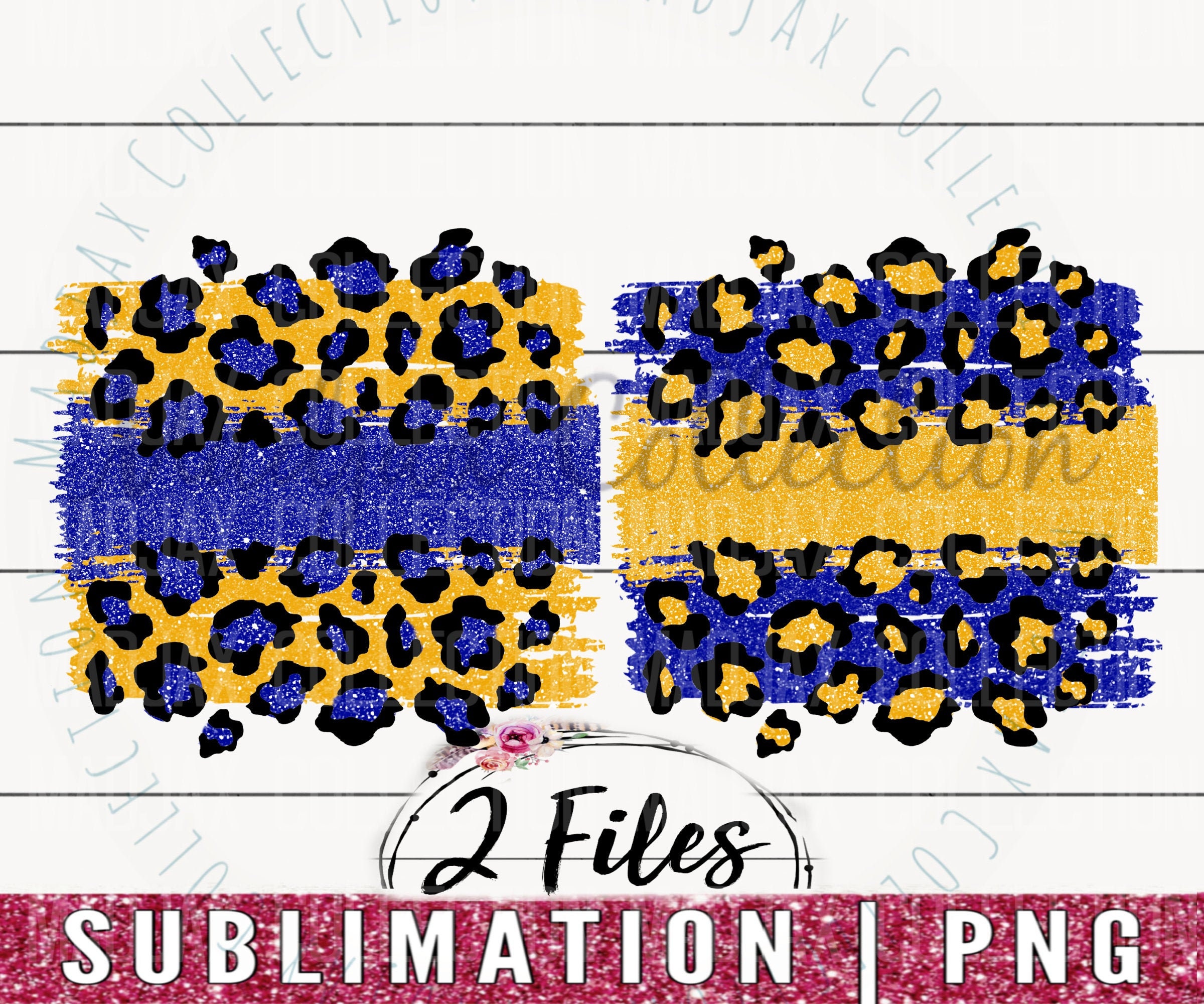 Leopard Sublimation Yellow Gold & Blue Football Team - Etsy