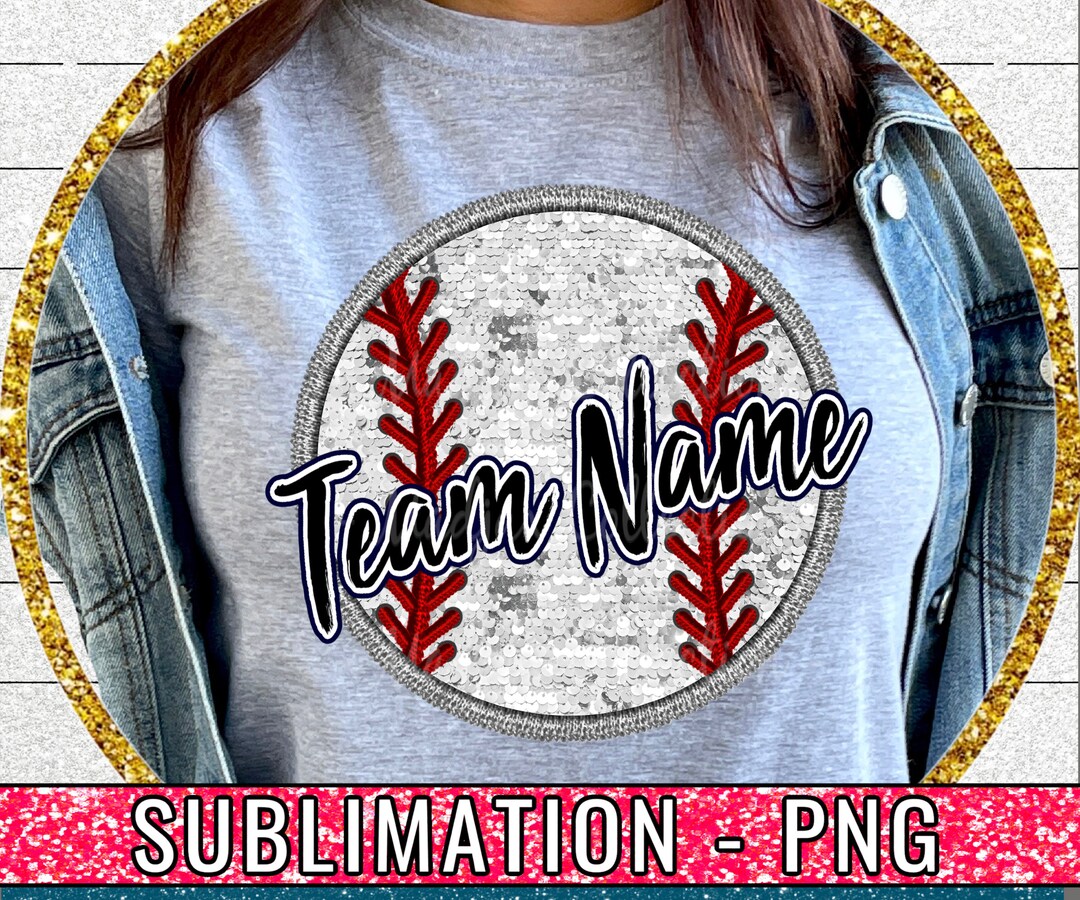 Sequins Baseball PNG: Faux Embroidery Sublimation Design (digital ...
