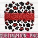 Leopard Brush Stroke, Red & Black, Sublimation PNG, 2 Files, Bundle ...