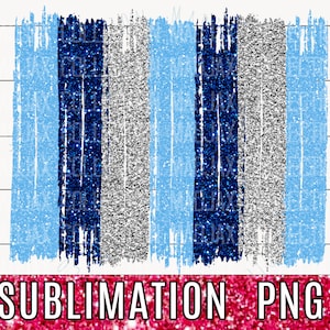 Carolina Blue Brush Stroke, Sublimation PNG File, Navy and Silver ...
