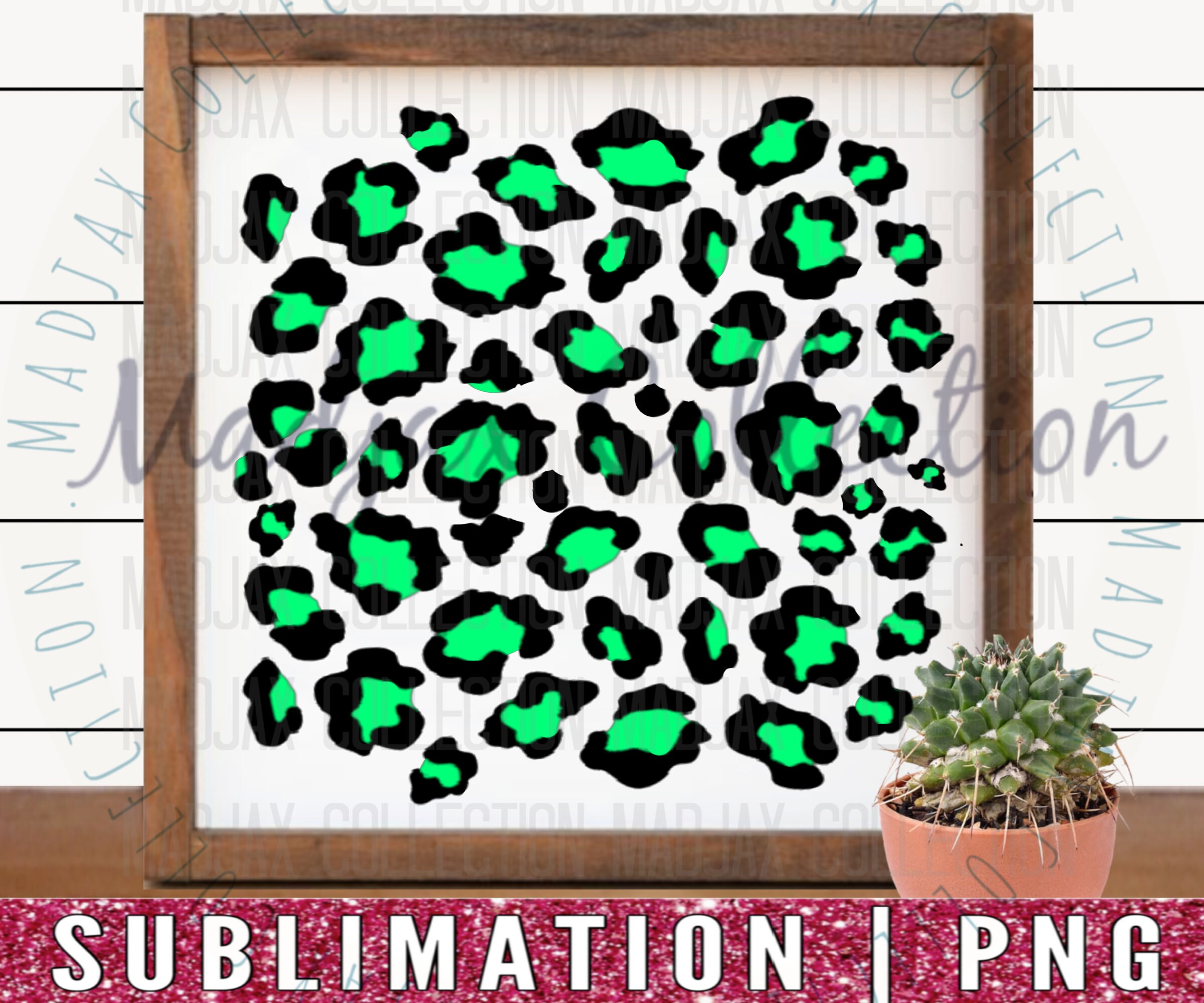 Mint Leopard Print PNG File Sublimation Design Background | Etsy