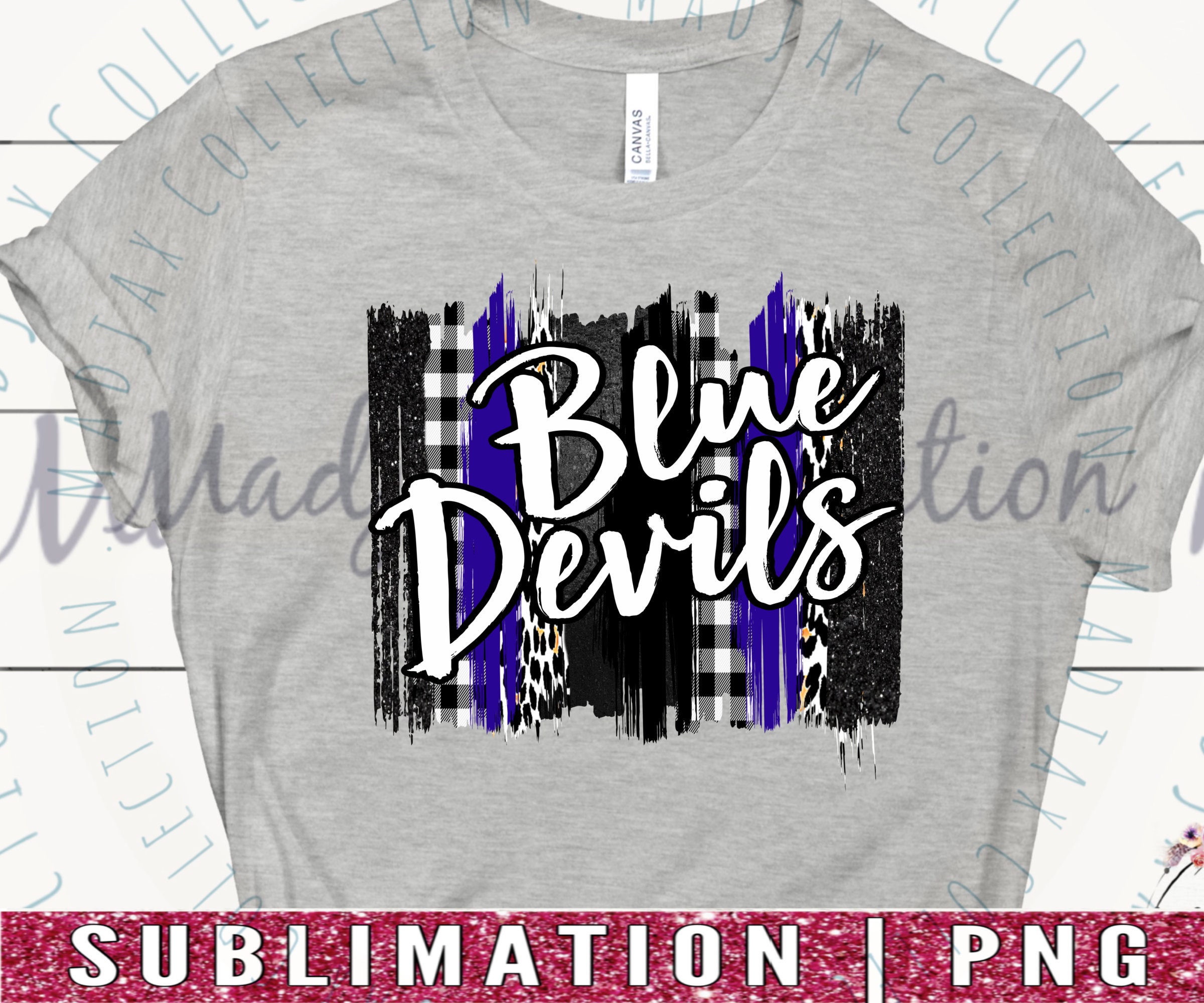 Blue Devils Spirit Shirt, Sublimation PNG, Royal Blue and Black, High ...