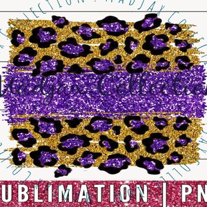 Leopard Sublimation, Purple & Gold, Bridal Squad Background, Brush ...