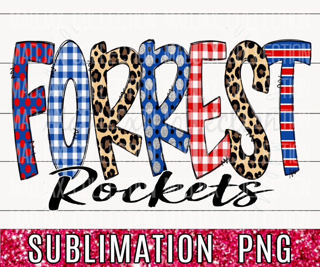 FORREST Rockets, Sublimation PNG, Teacher Squad, Bubble Letters, Polka ...