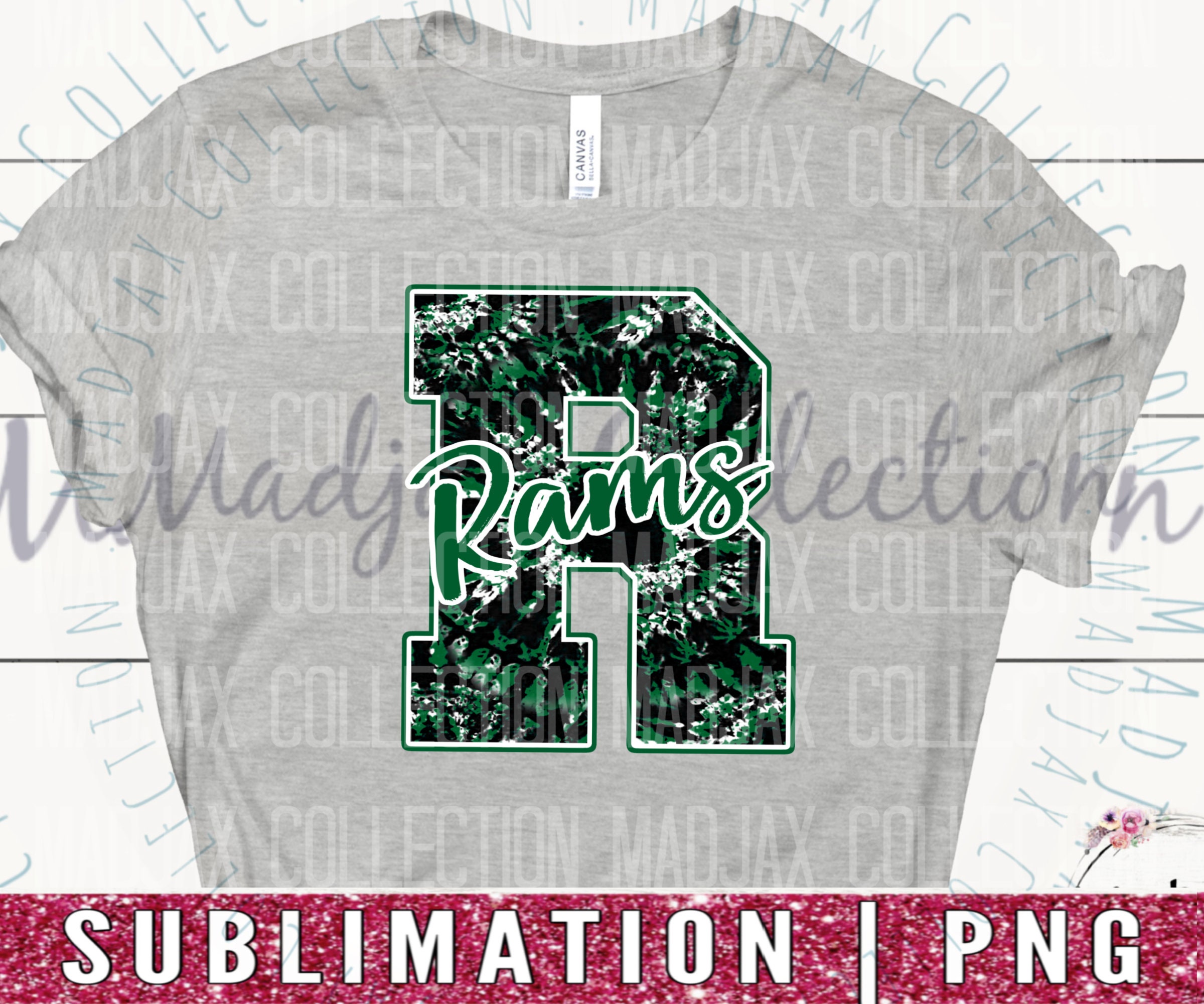 Rams Spirit Shirt PNG 2 Sublimation Designs Dark Green Tie | Etsy