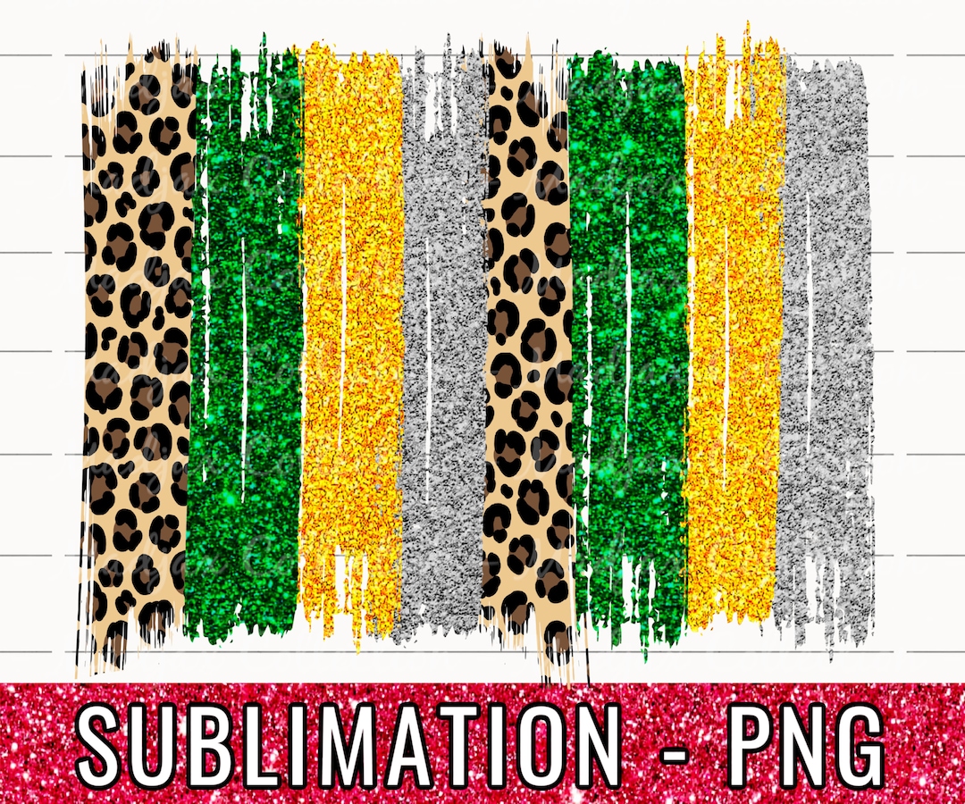 Leopard & Glitter Brush Stroke PNG: Sublimation Design (digital ...