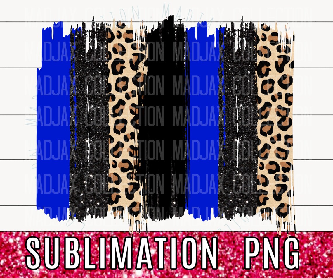 Royal Blue Brush Stroke, Sublimation, Cute Leopard, PNG File, Team ...