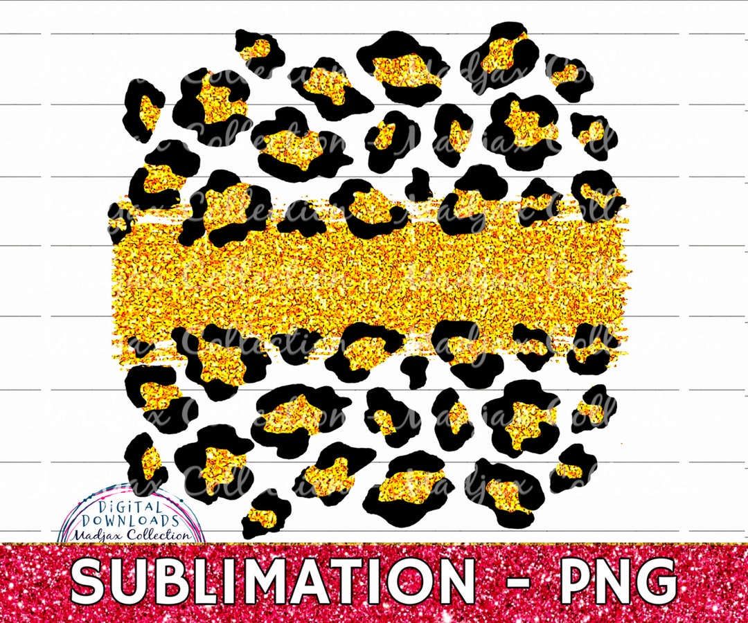 Leopard Sublimation, Yellow & Black, Background, Brush Stroke PNG ...