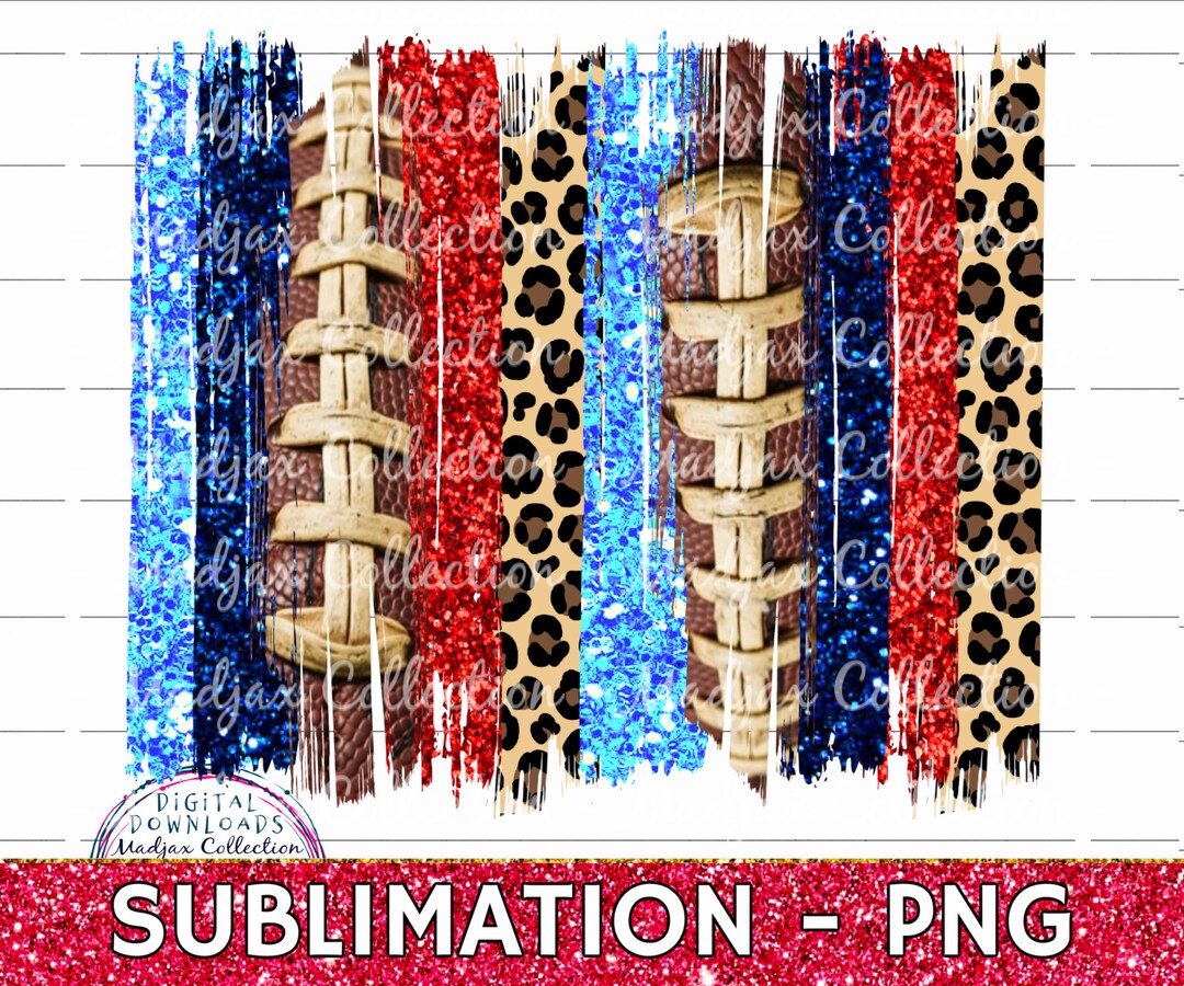 Football Brush Stroke PNG: Blue & Red Sublimation Design (digital ...