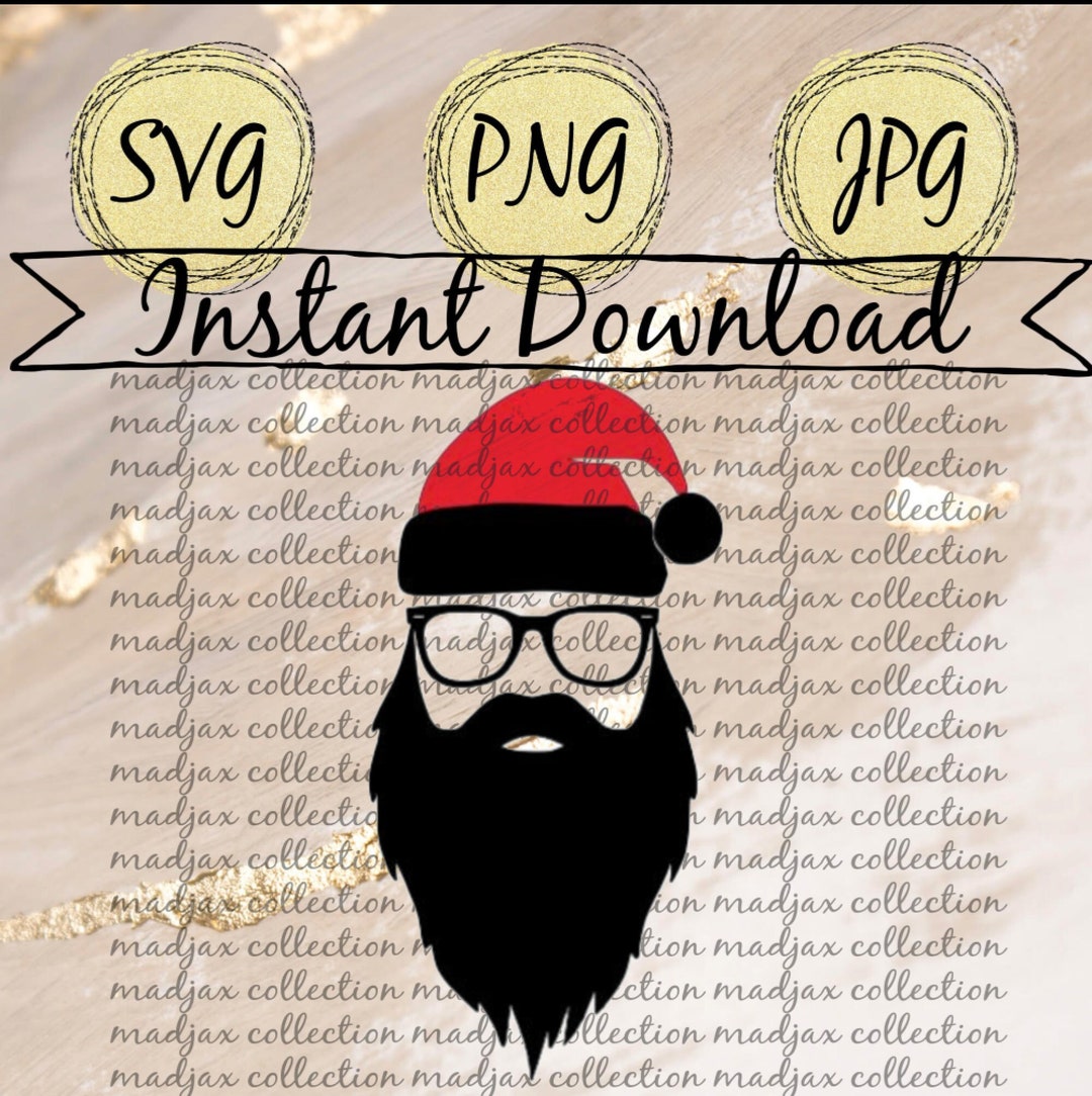 Santa Claus SVG Hipster Santa Cool Santa PNG Christmas - Etsy