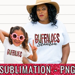 Stanton Buffaloes Spirit Shirt PNG: Bubble Letters Sublimation Design ...