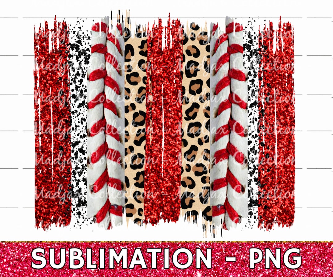 Red Baseball Stitches Brush Stroke, PNG File, Sublimation Print ...