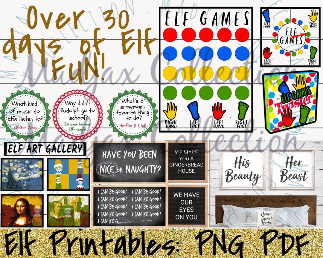 Christmas Elf Printables, 30 Days of DIY Elf Fun, Elf Activities ...